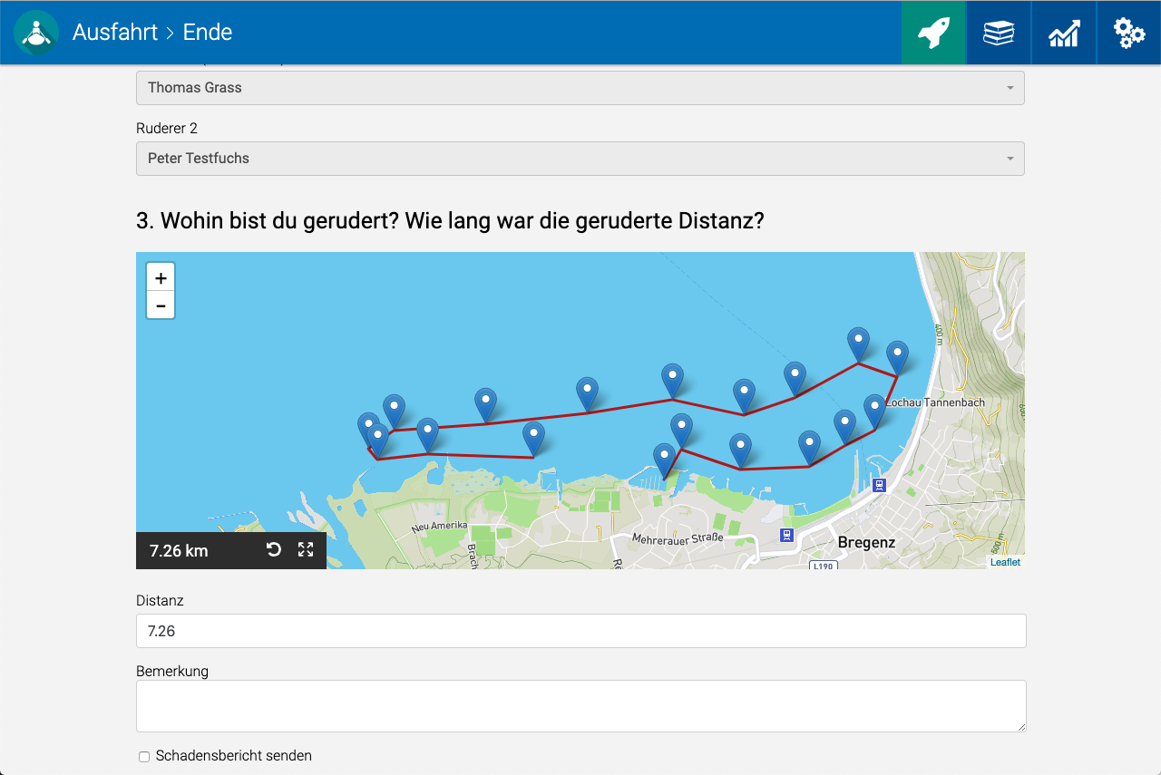 rowLog - digital logbook for Rowing